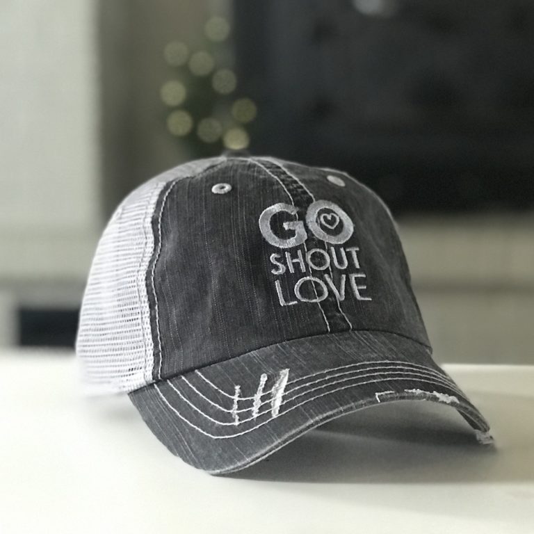 Go Shout Love Logo Herringbone Trucker Cap - Go Shout Love